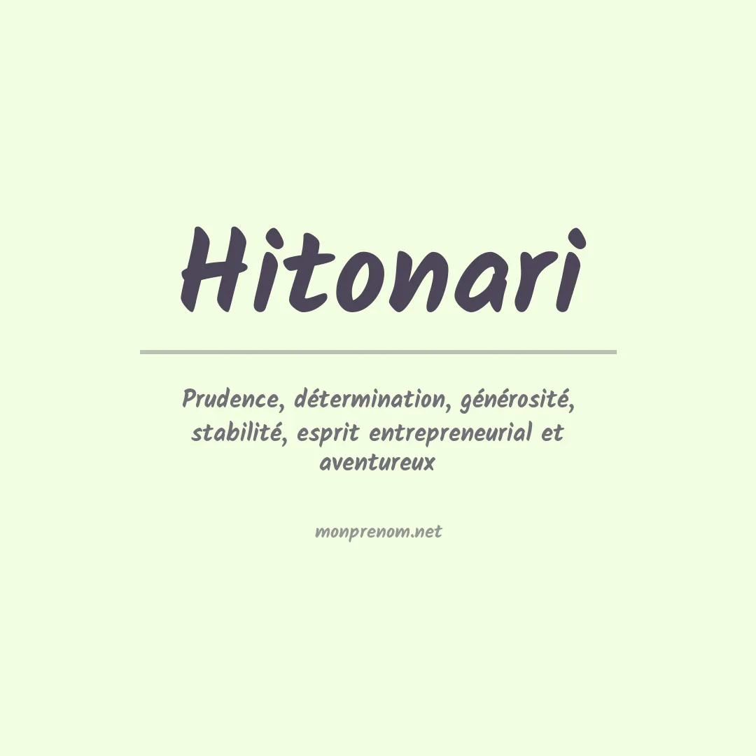 Signification du Prénom Hitonari