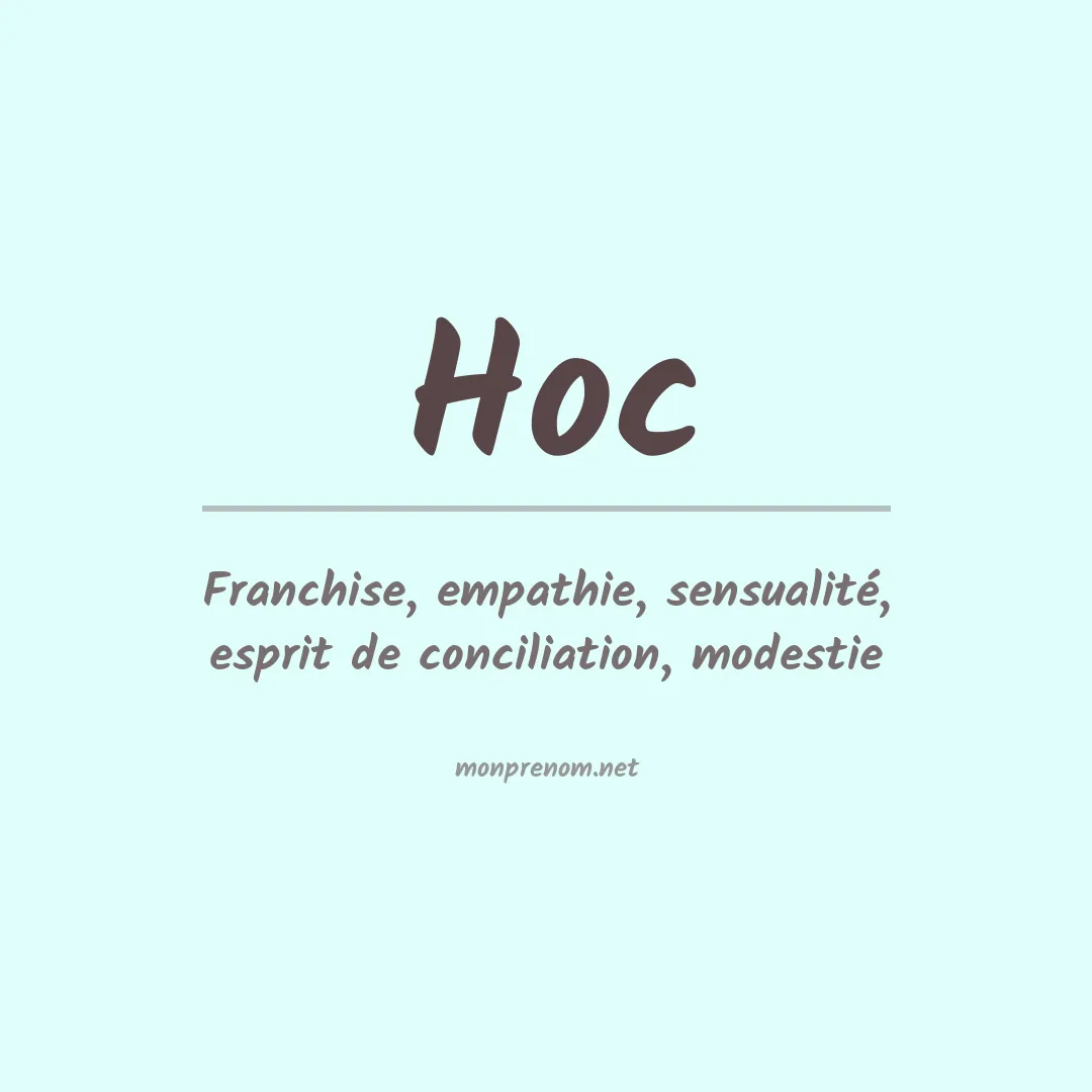 Signification du Prénom Hoc