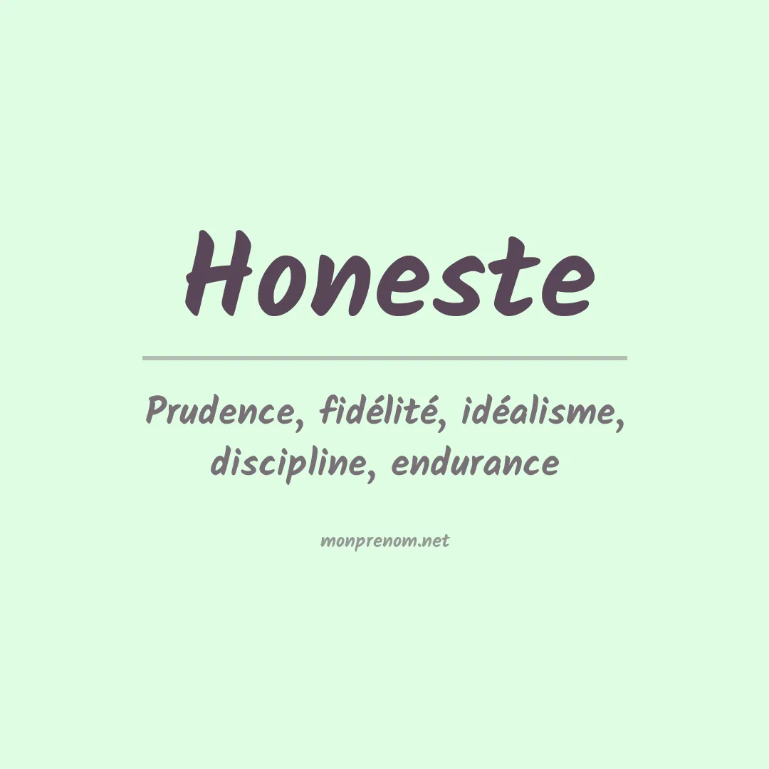 Signification du Prénom Honeste