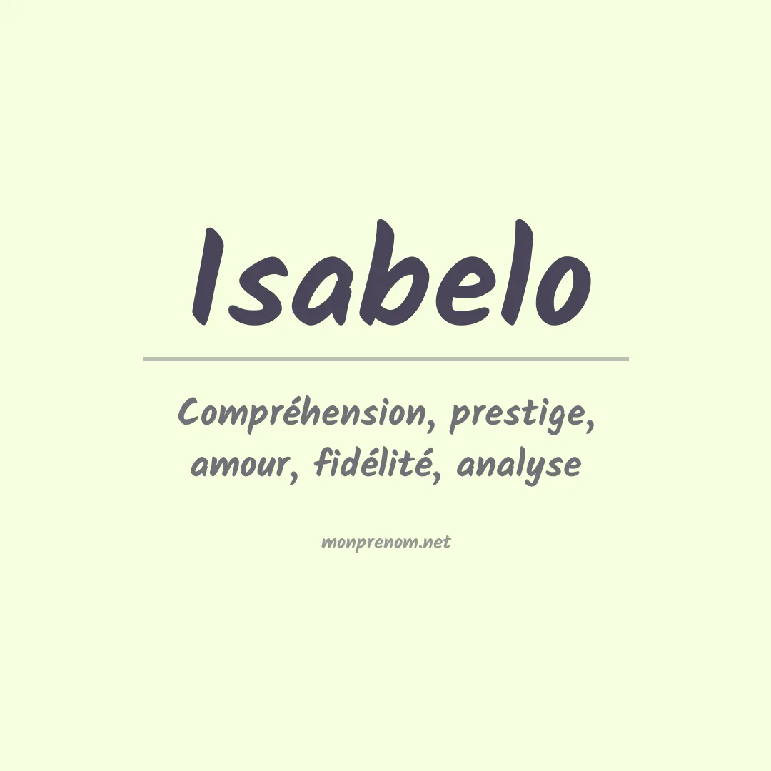 Signification du Prénom Isabelo