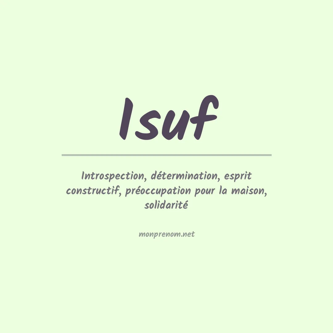 Signification du Prénom Isuf