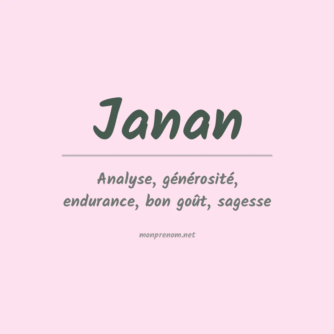 Signification du Prénom Janan