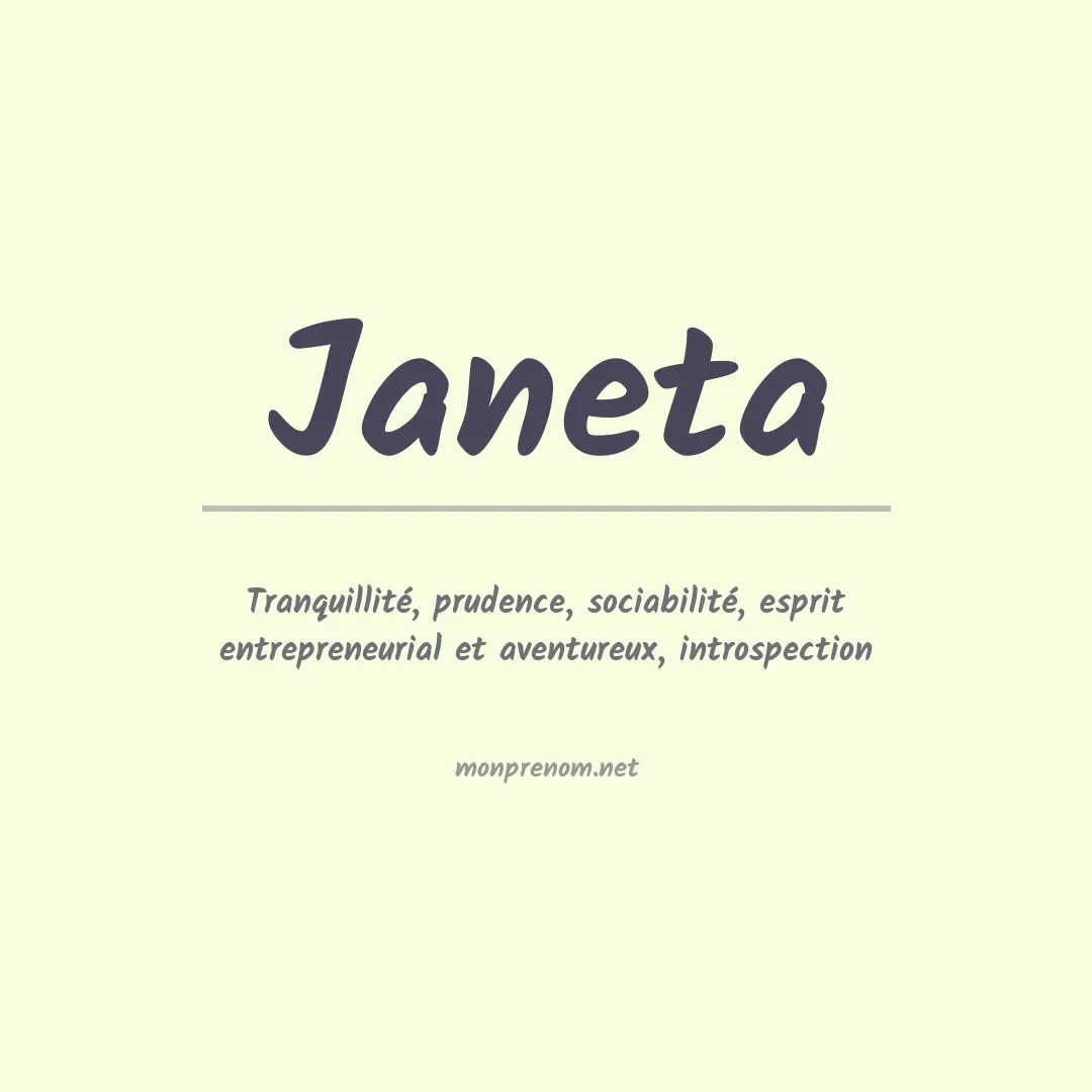 Signification du Prénom Janeta