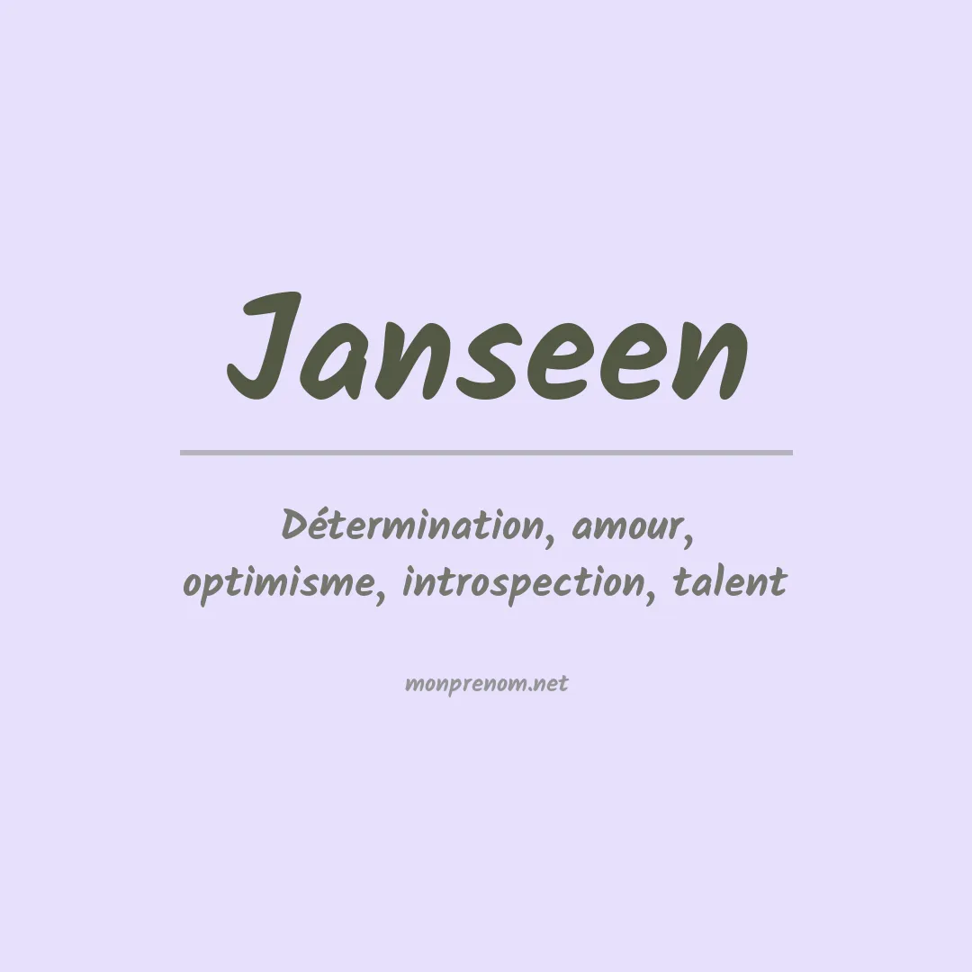 Signification du Prénom Janseen