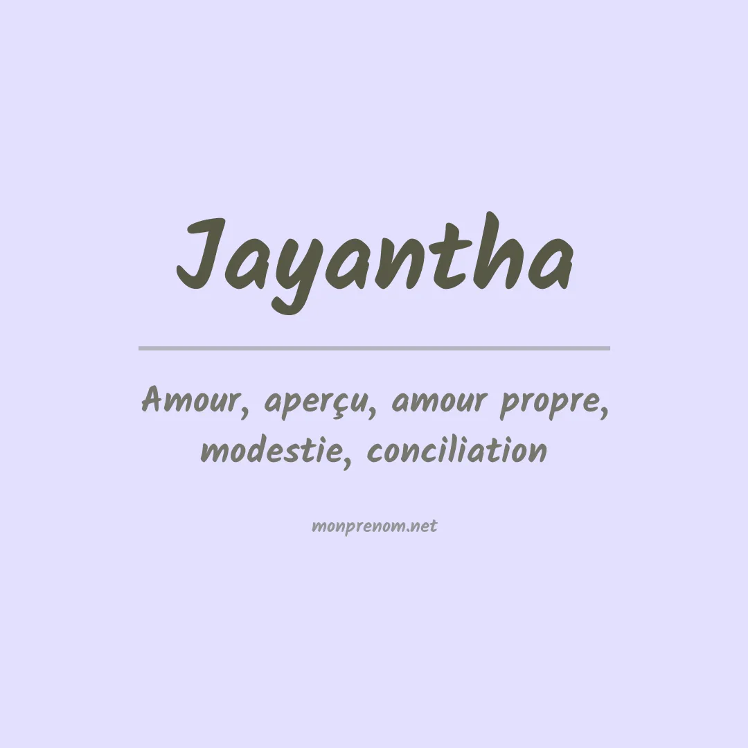 Signification du Prénom Jayantha