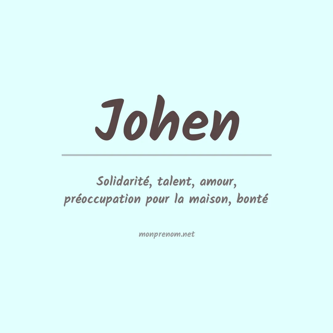 Signification du Prénom Johen