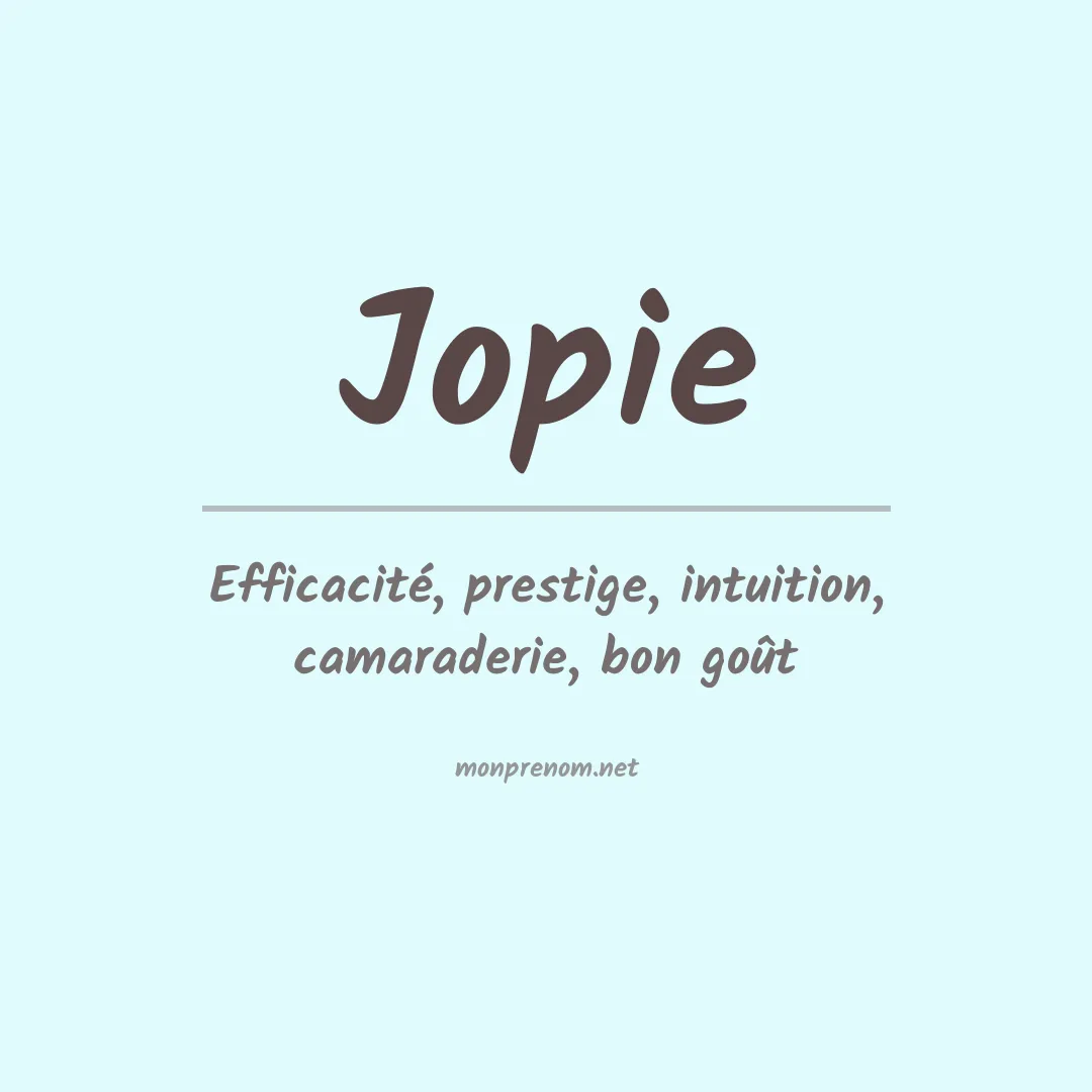 Signification du Prénom Jopie