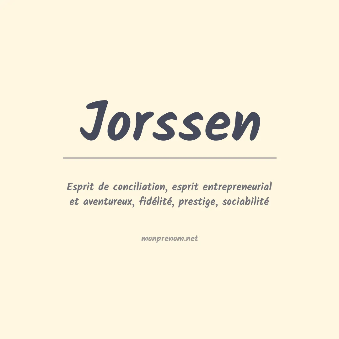 Signification du Prénom Jorssen