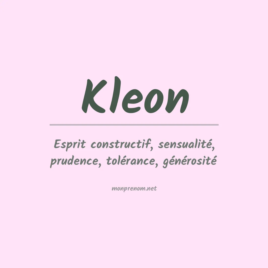Signification du Prénom Kleon