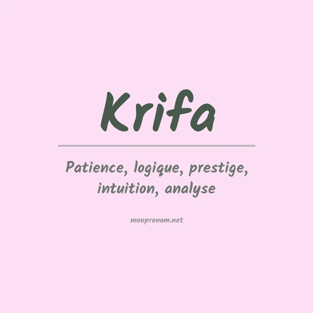 Signification du Prénom Krifa