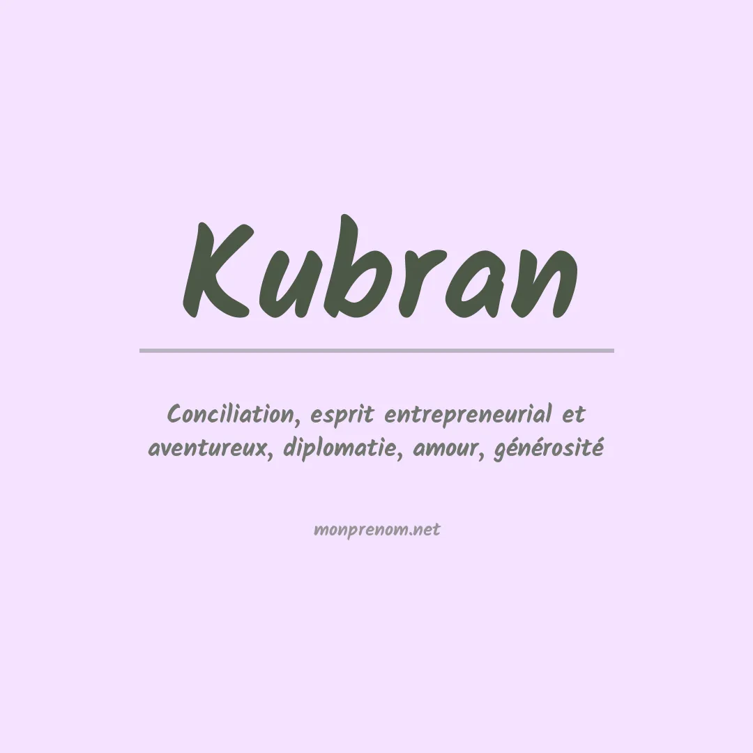 Signification du Prénom Kubran