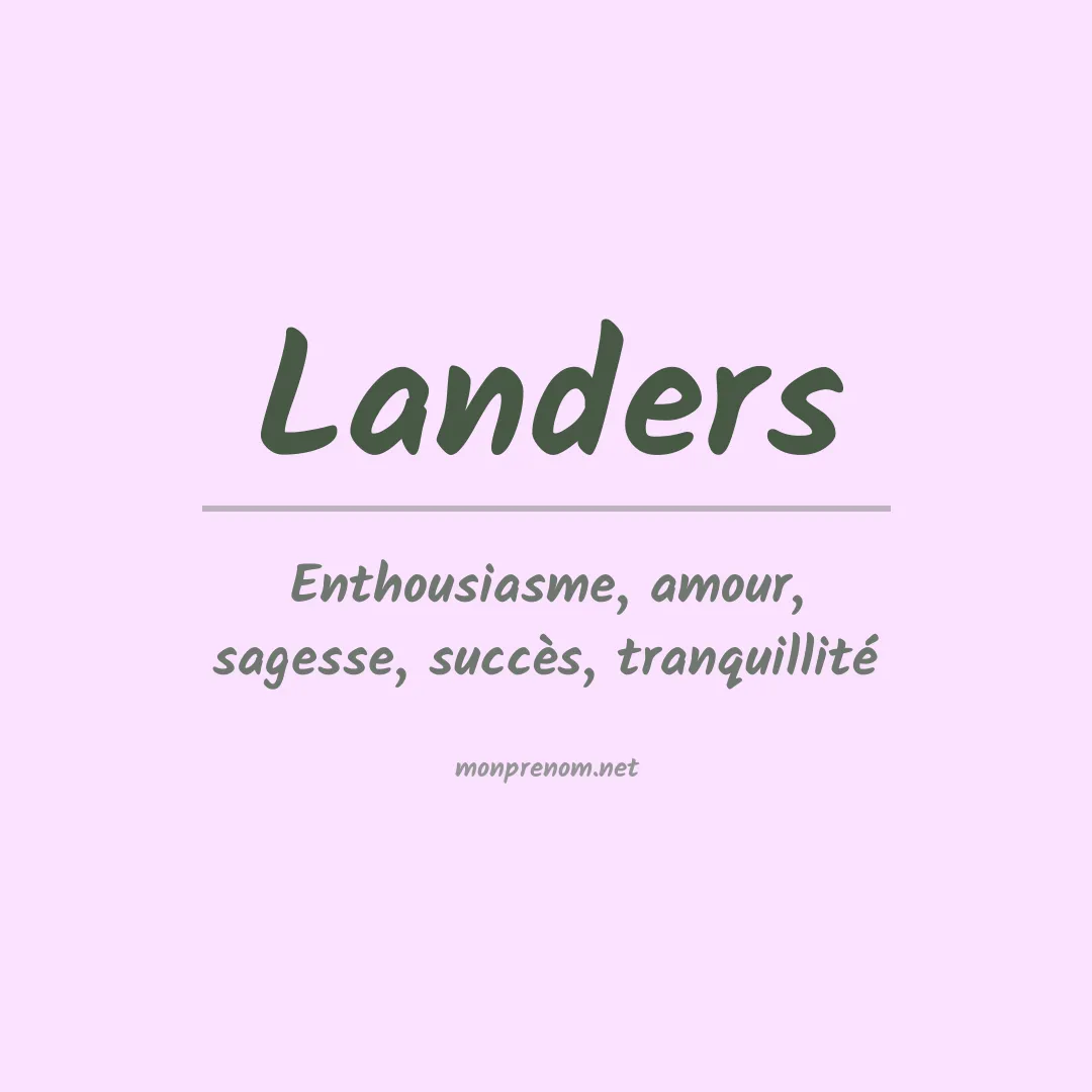 Signification du Prénom Landers