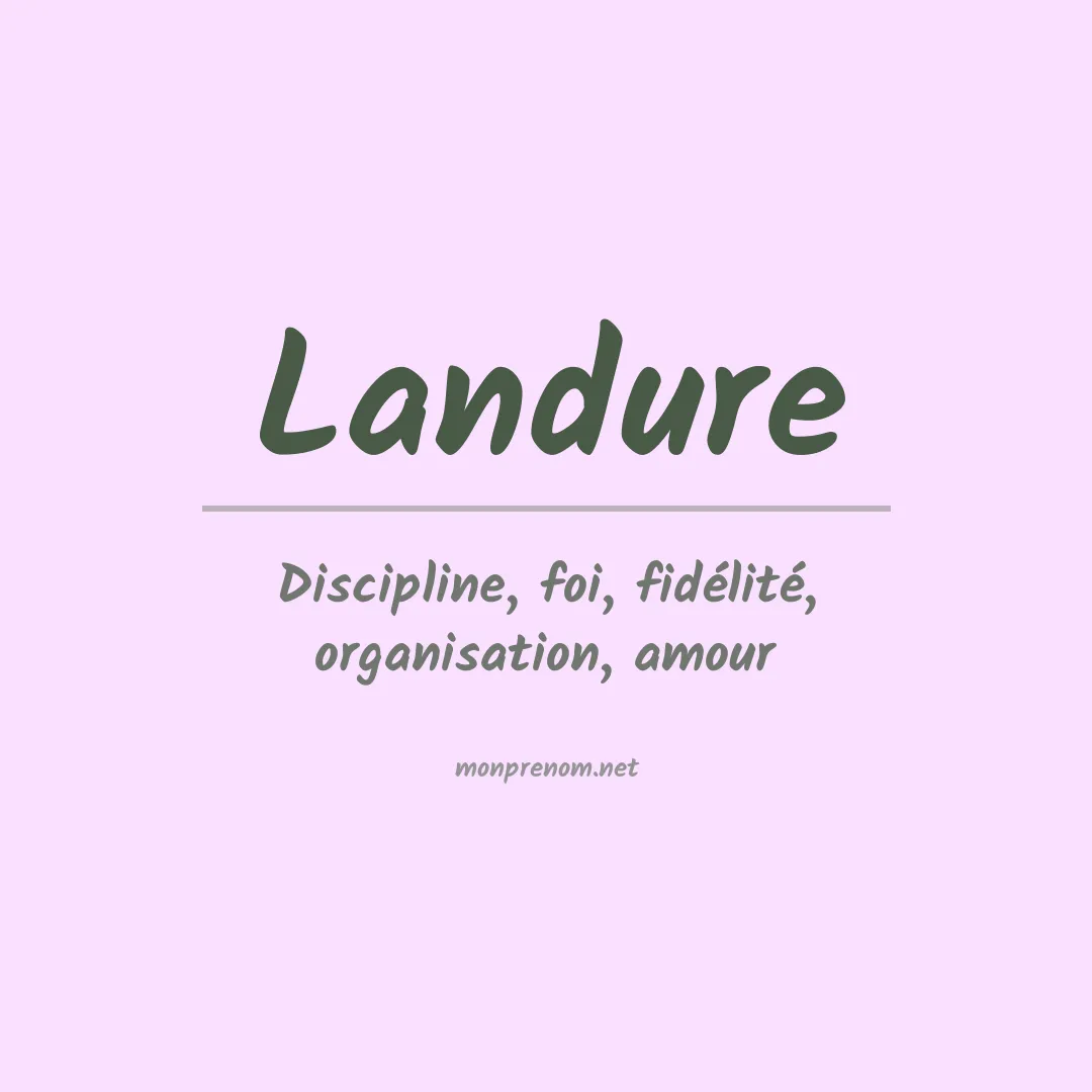 Signification du Prénom Landure