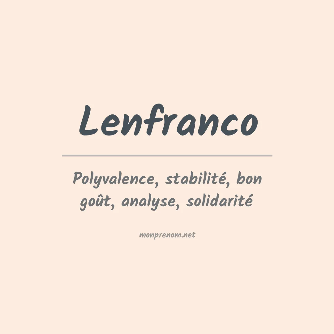 Signification du Prénom Lenfranco