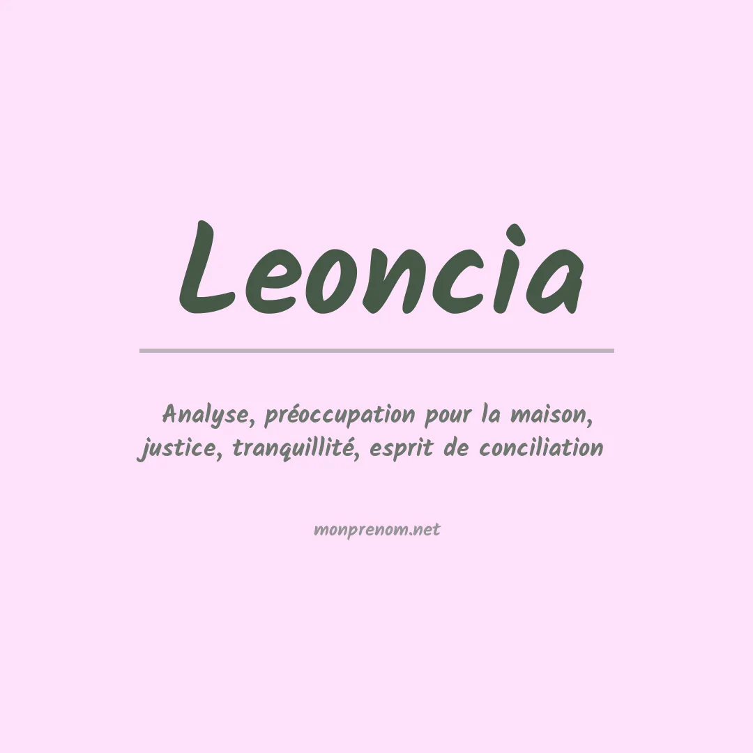 Signification du Prénom Leoncia