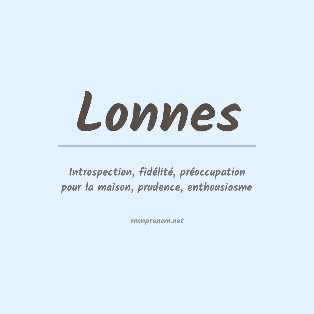 Signification du Prénom Lonnes