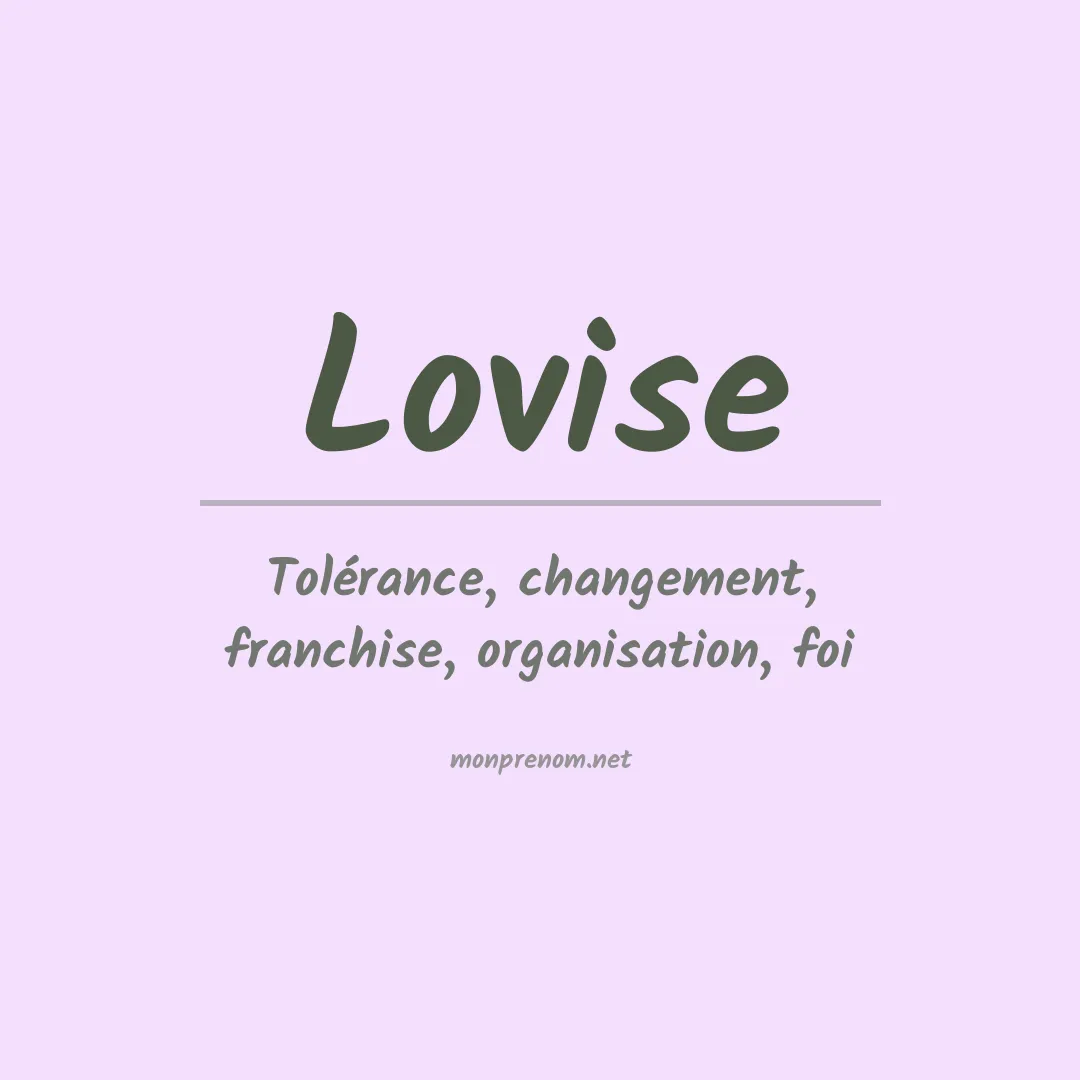Signification du Prénom Lovise