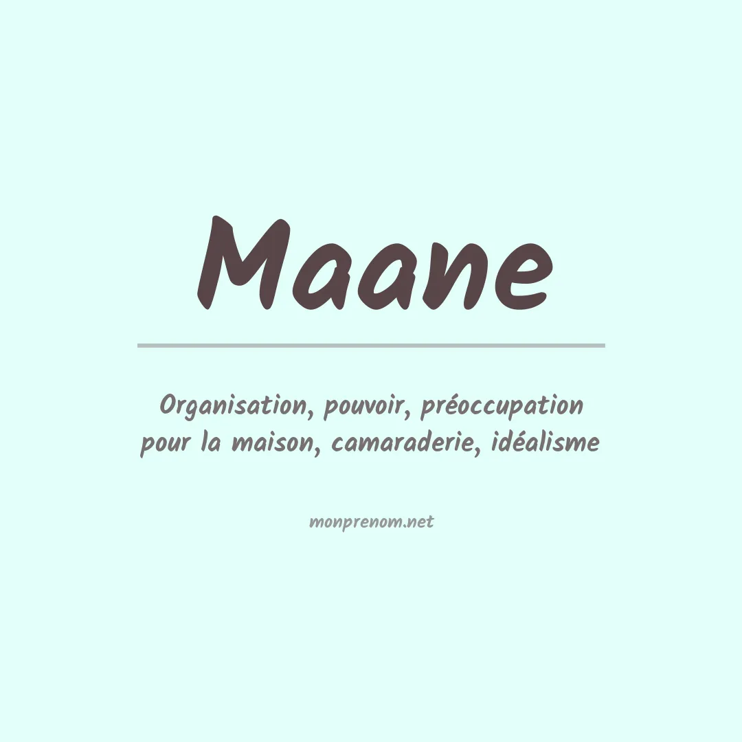 Signification du Prénom Maane