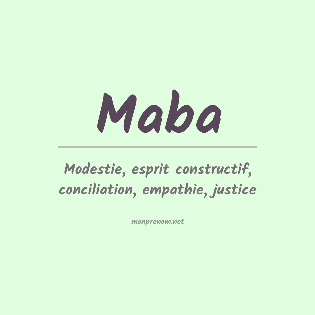 Signification du Prénom Maba