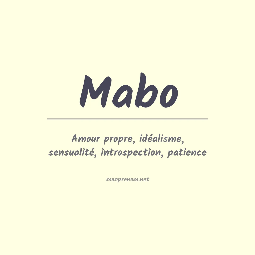 Signification du Prénom Mabo