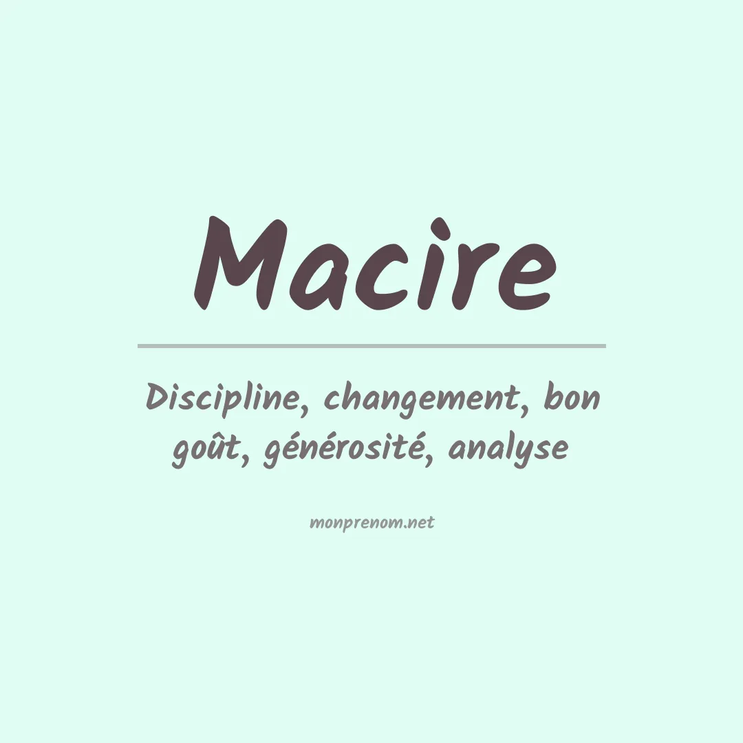Signification du Prénom Macire