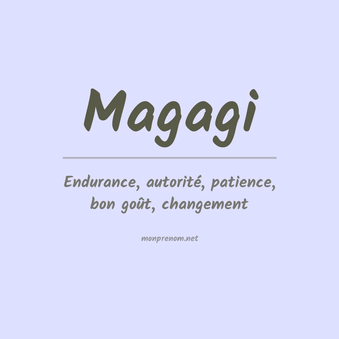 Signification du Prénom Magagi