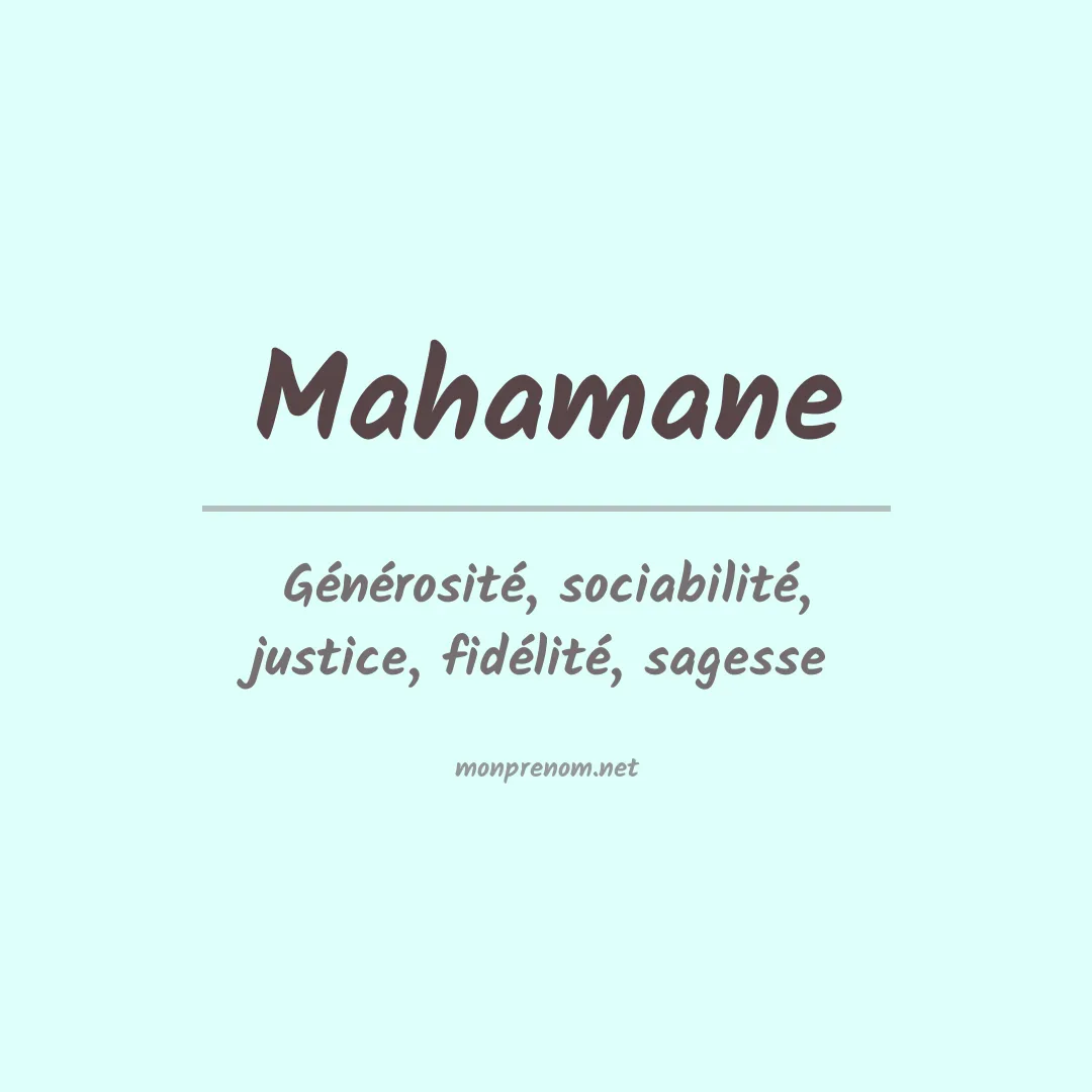 Signification du Prénom Mahamane