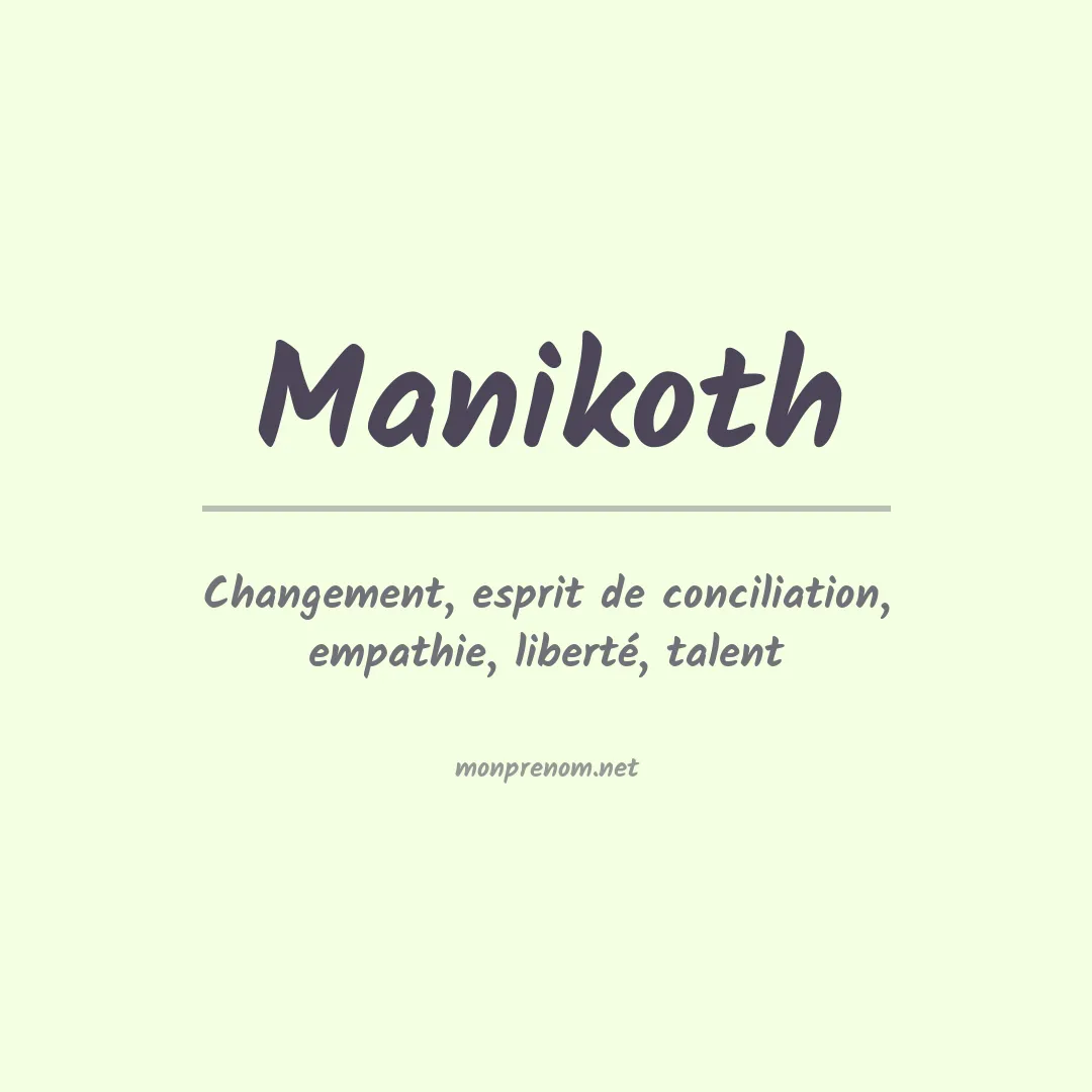 Signification du Prénom Manikoth