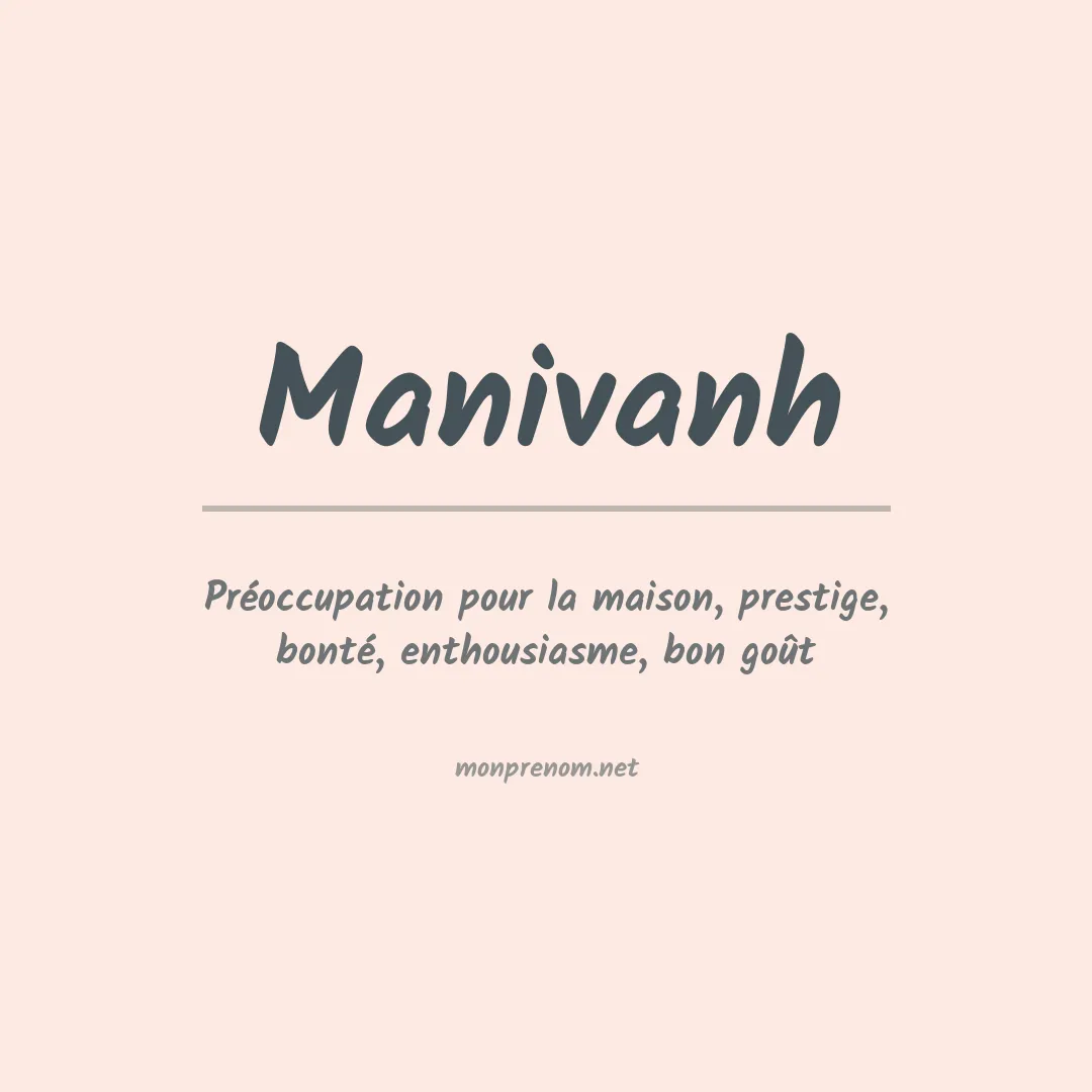 Signification du Prénom Manivanh