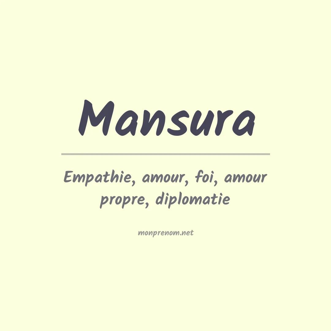 Signification du Prénom Mansura