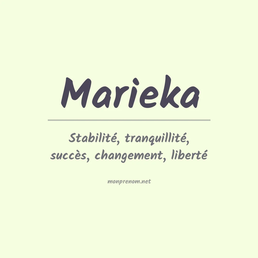 Signification du Prénom Marieka