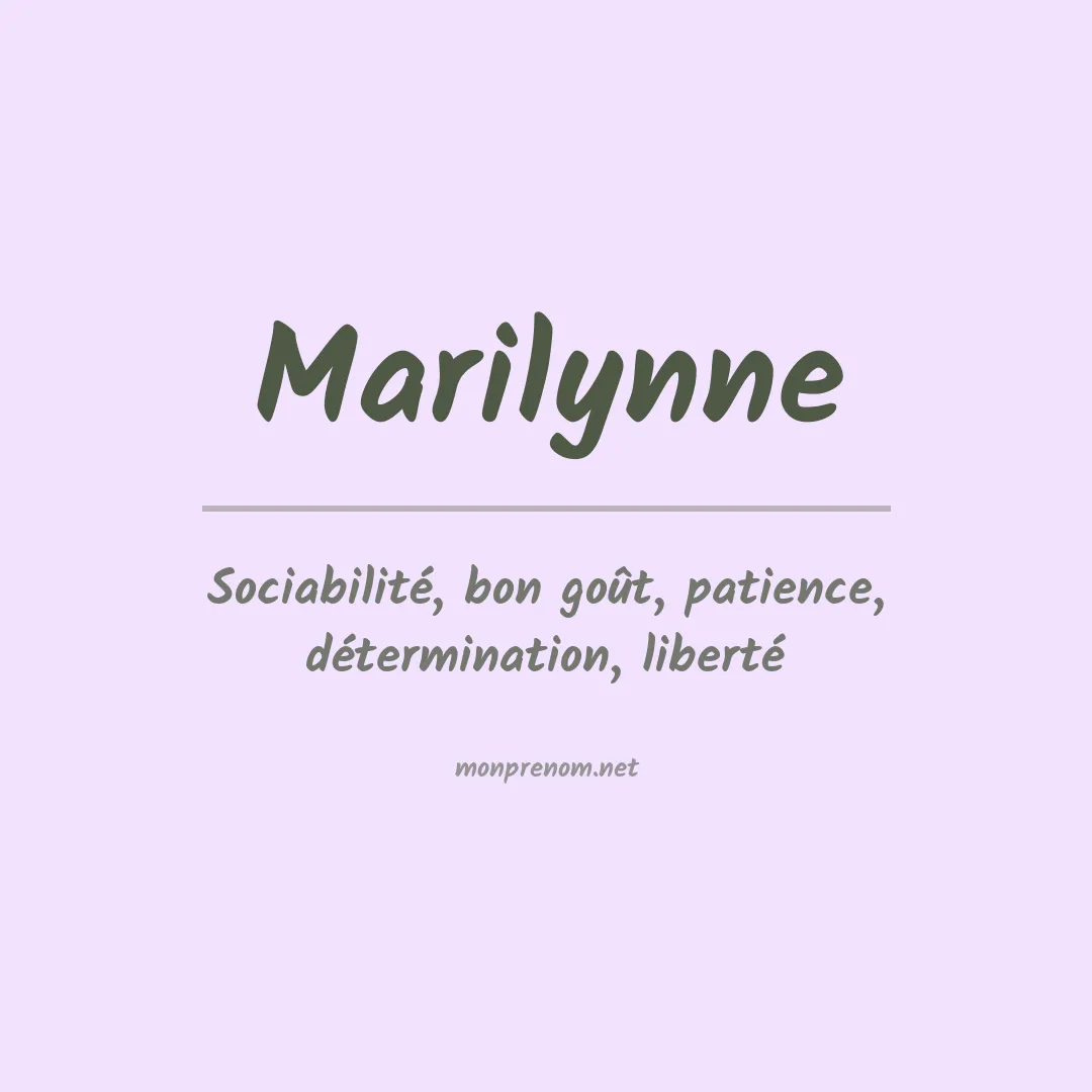 Signification du Prénom Marilynne