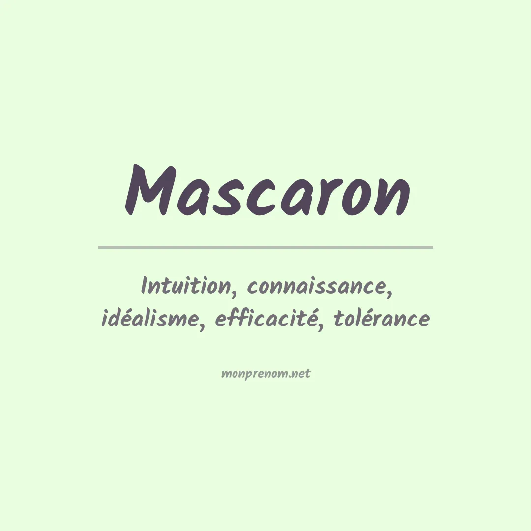 Signification du Prénom Mascaron