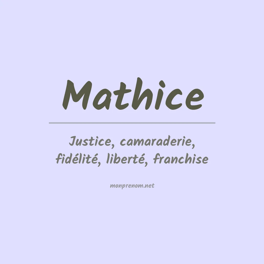 Signification du Prénom Mathice