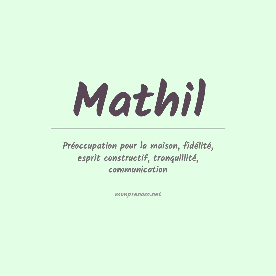 Signification du Prénom Mathil