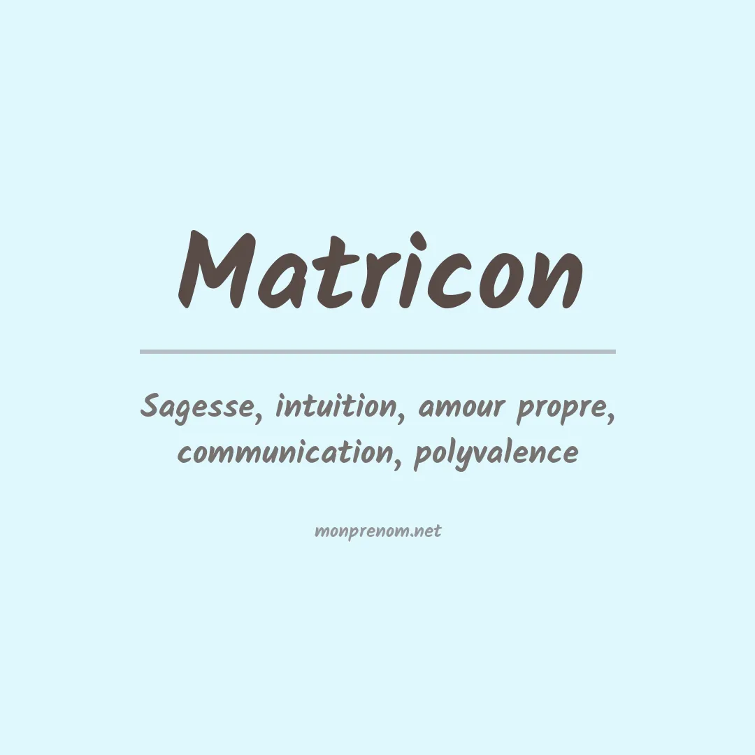 Signification du Prénom Matricon