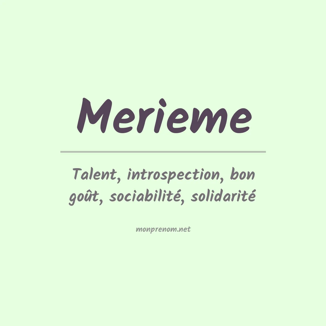 Signification du Prénom Merieme