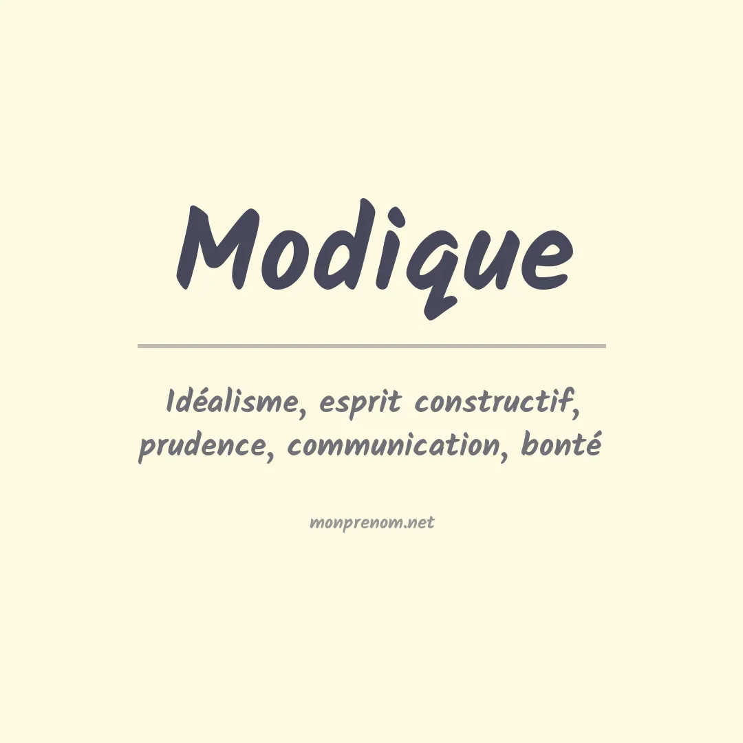 Signification du Prénom Modique