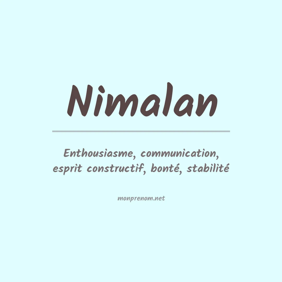 Signification du Prénom Nimalan