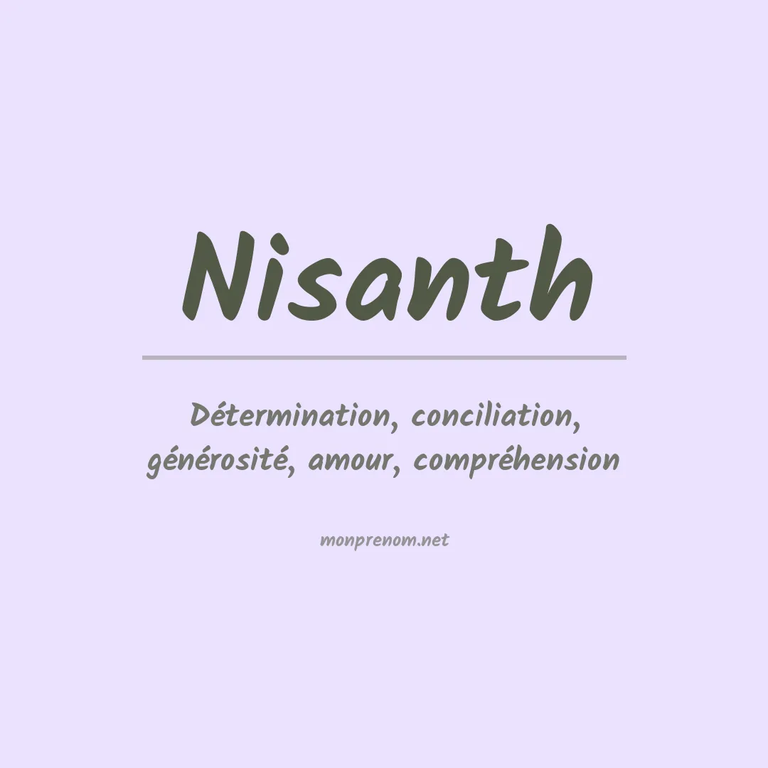 Signification du Prénom Nisanth