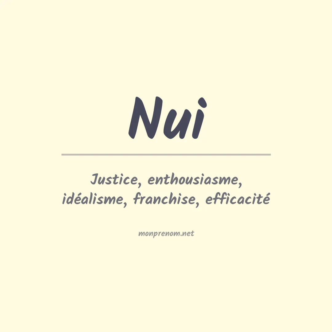 Signification du Prénom Nui