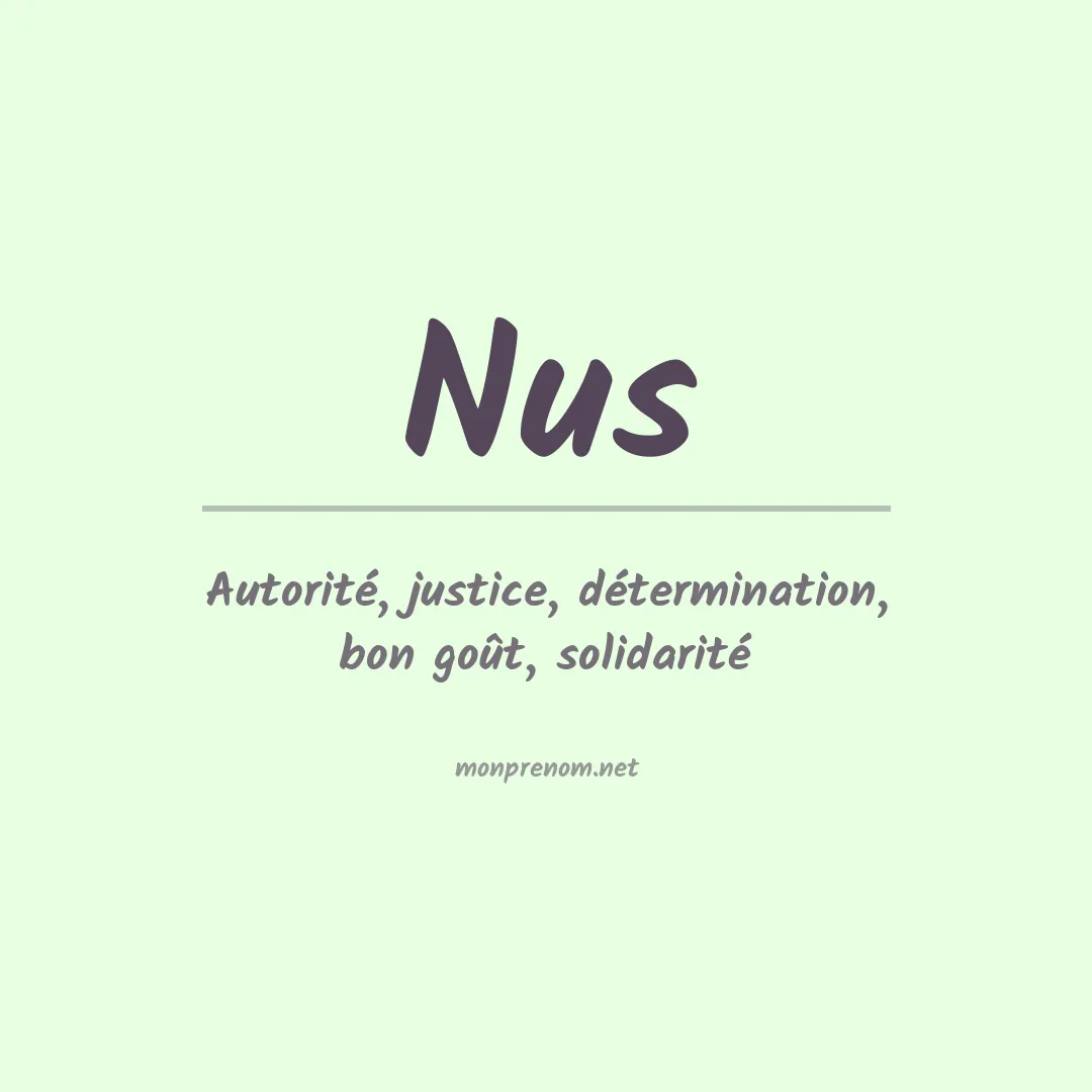 Signification du Prénom Nus