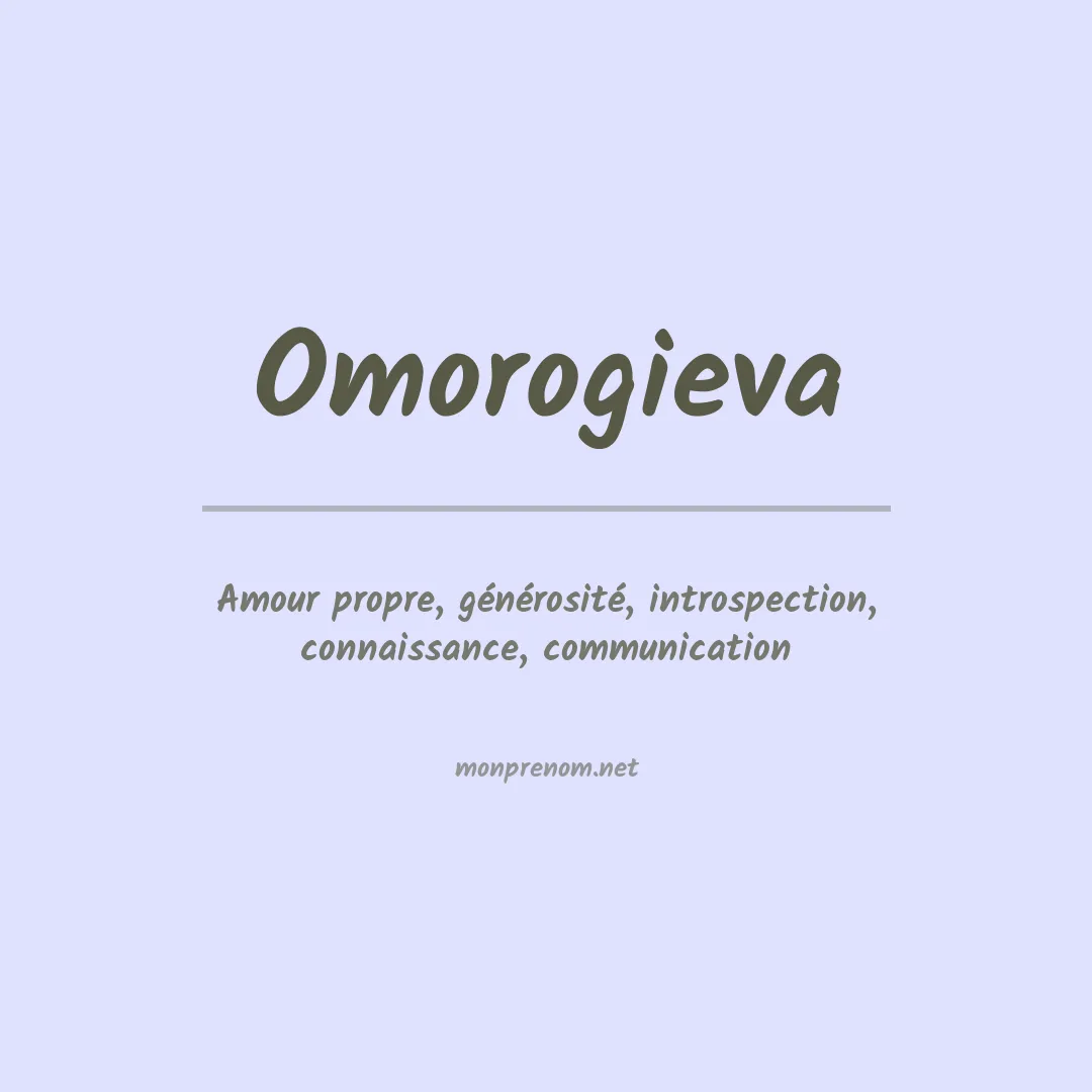 Signification du Prénom Omorogieva