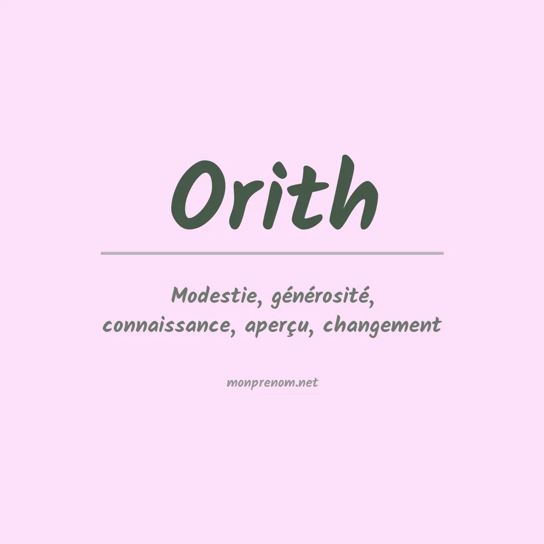 Signification du Prénom Orith