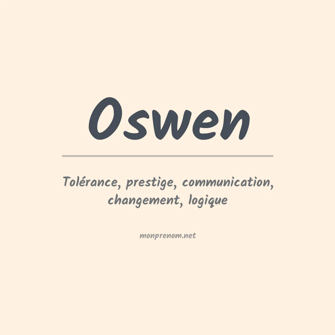 Signification du Prénom Oswen