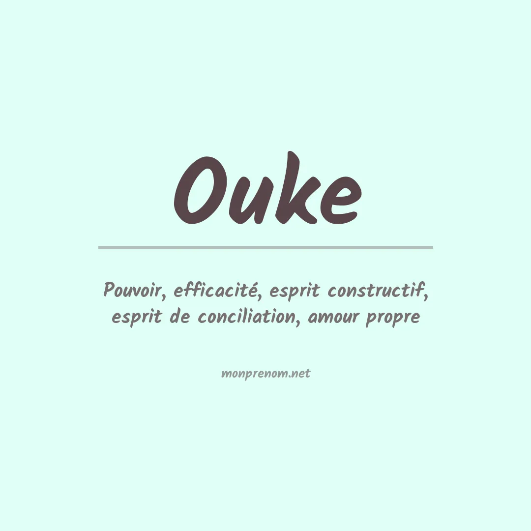 Signification du Prénom Ouke