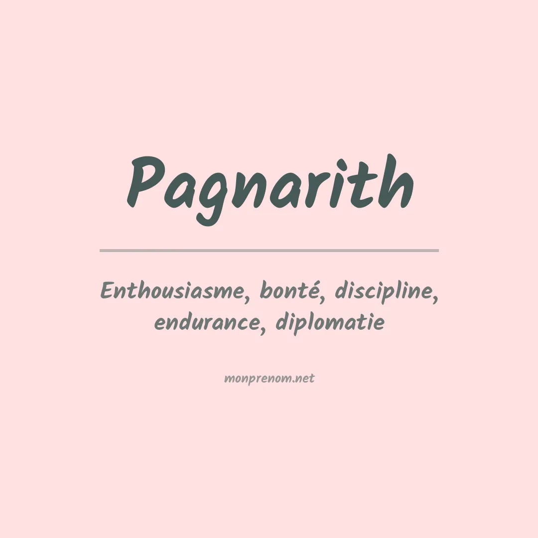 Signification du Prénom Pagnarith