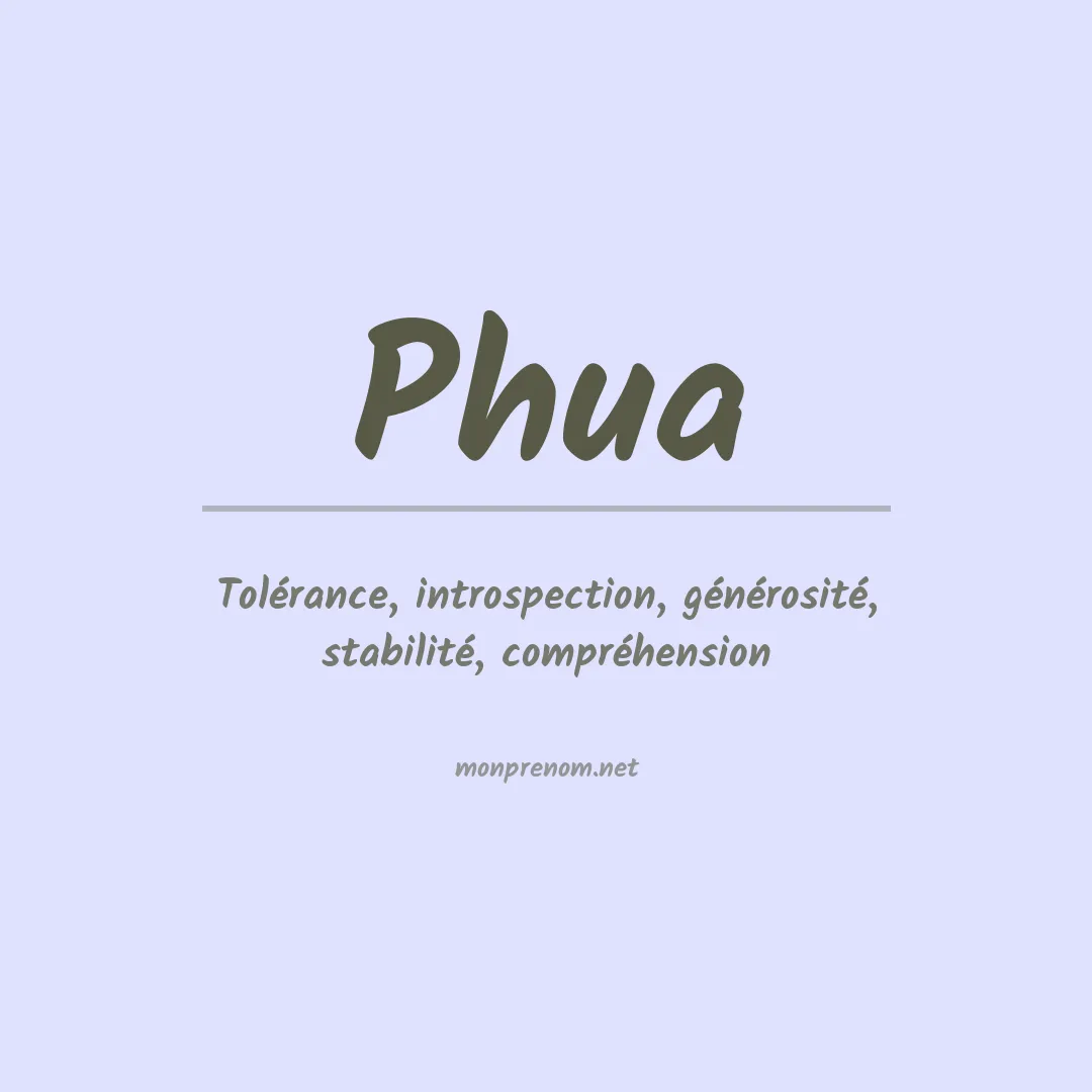 Signification du Prénom Phua