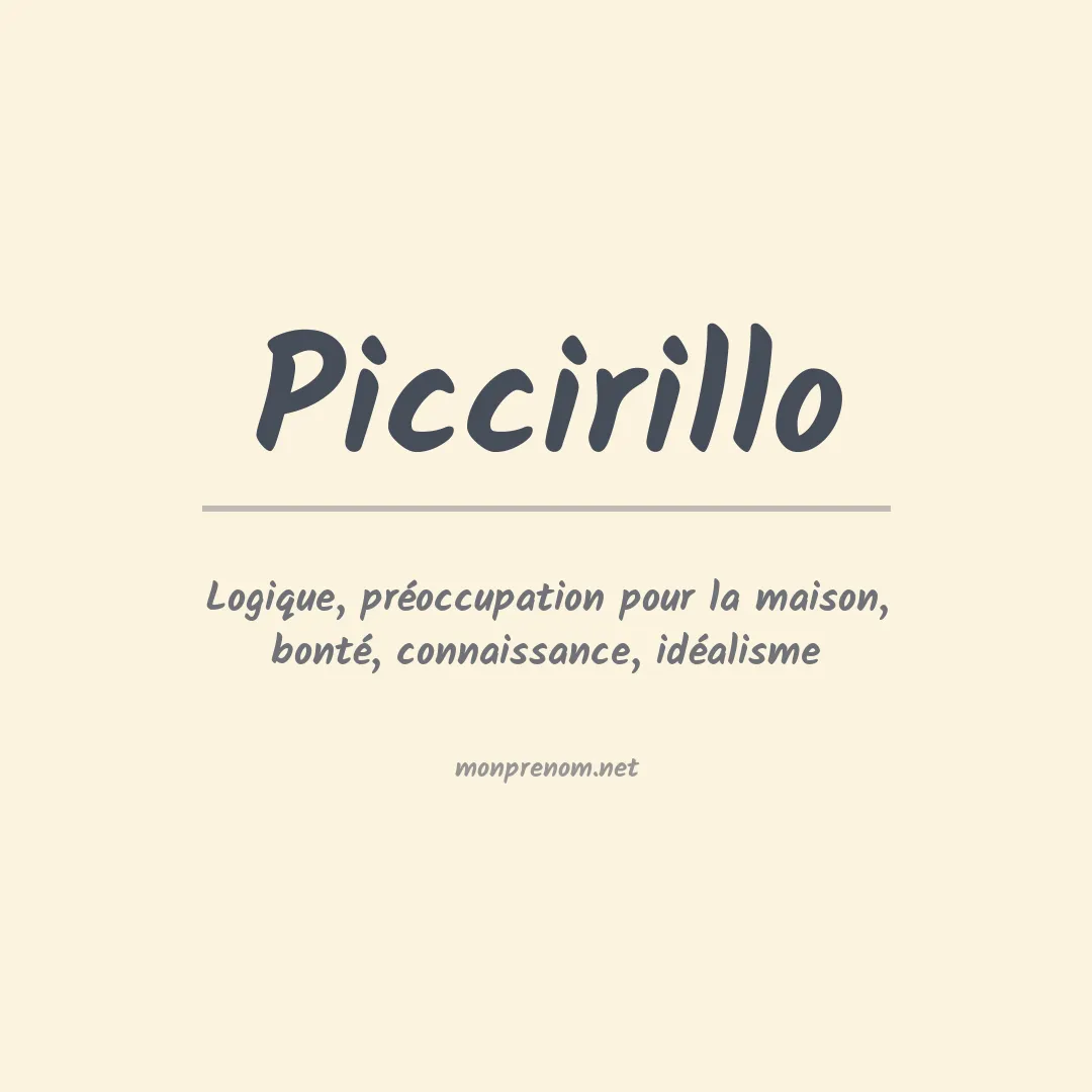 Signification du Prénom Piccirillo