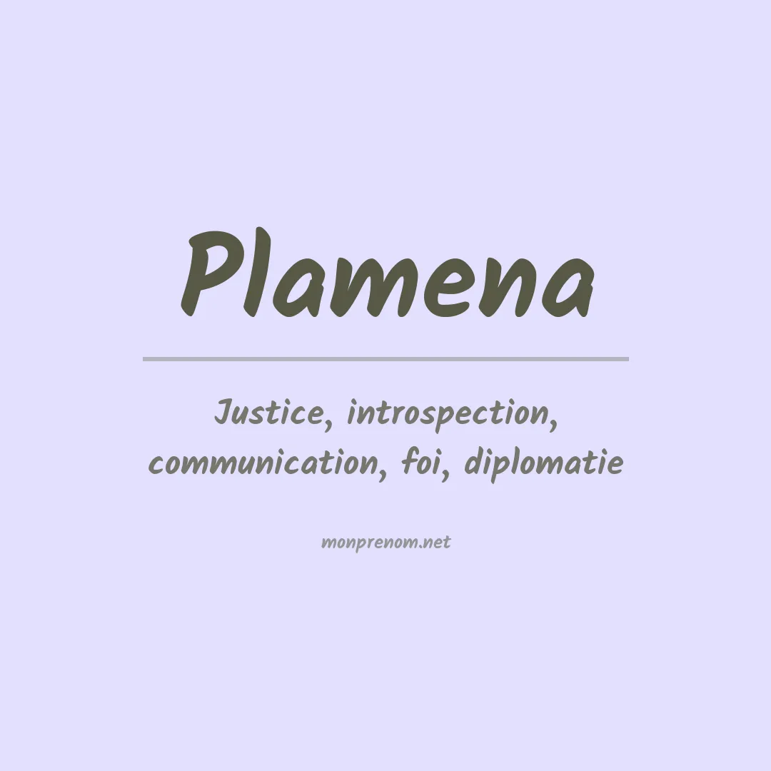 Signification du Prénom Plamena